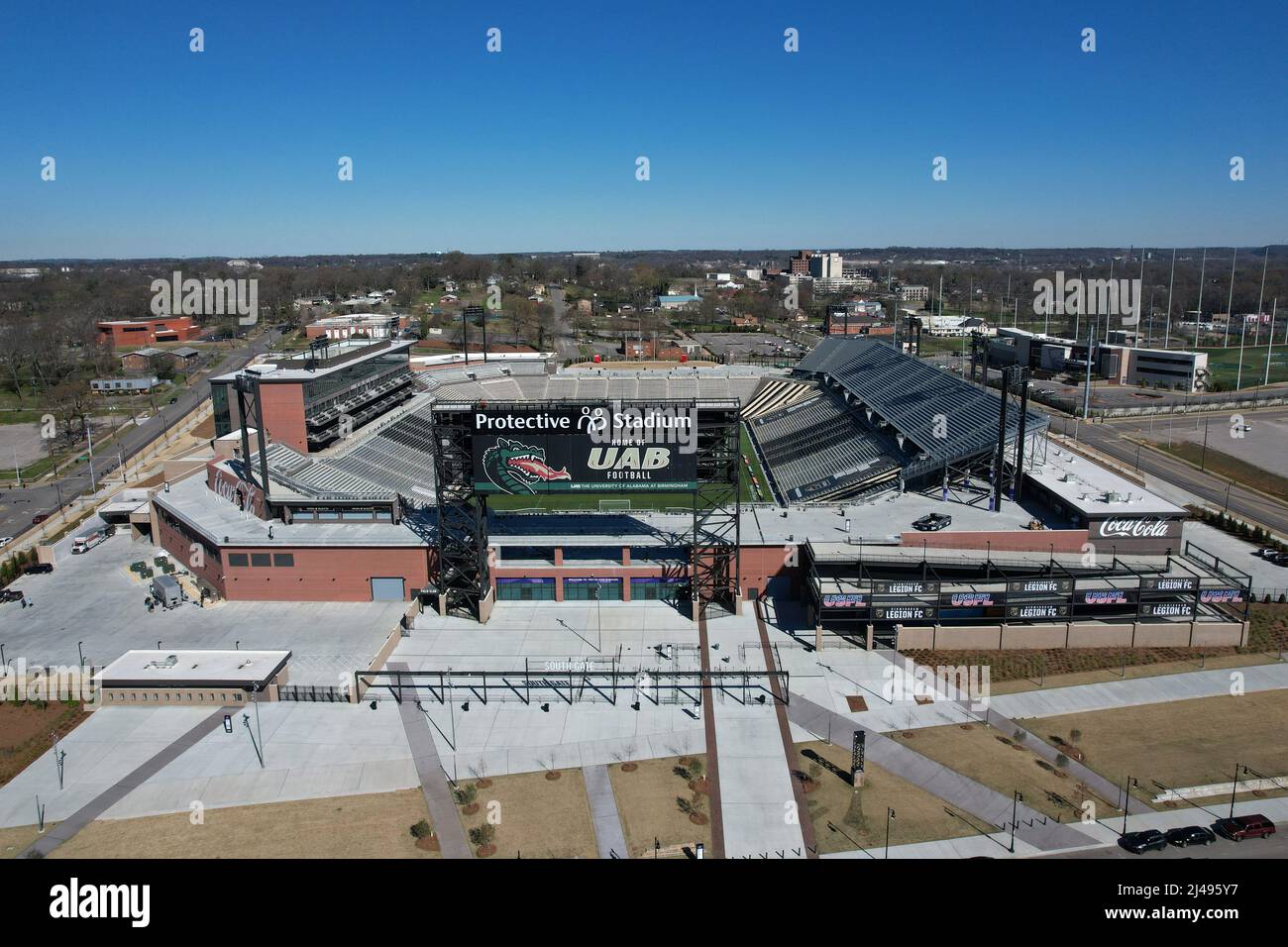 An aerial view of Protective Stadium, Sunday, Mar. 13, 2022, in ...