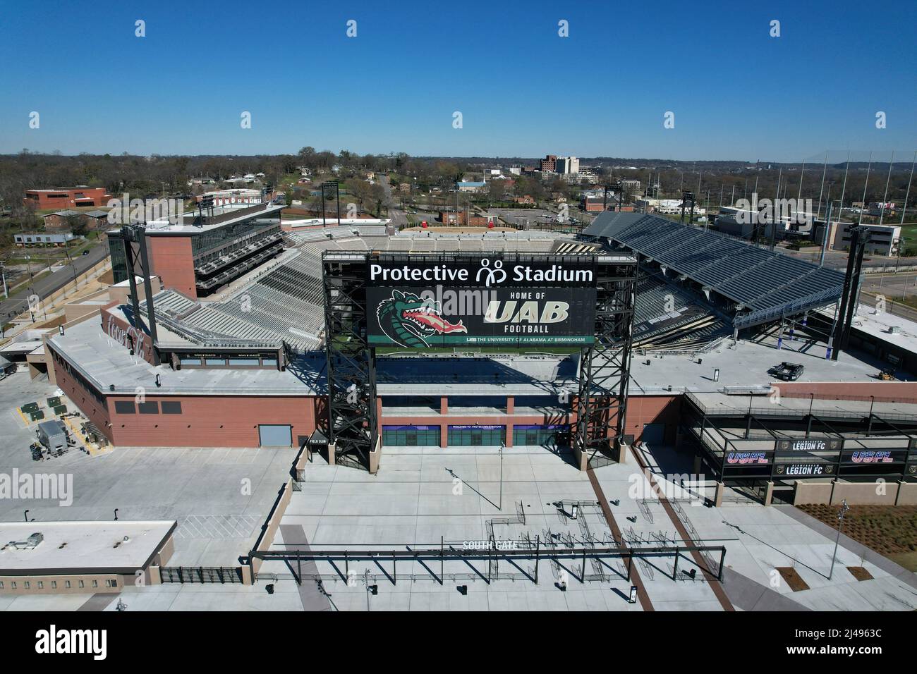 An aerial view of Protective Stadium, Sunday, Mar. 13, 2022, in ...