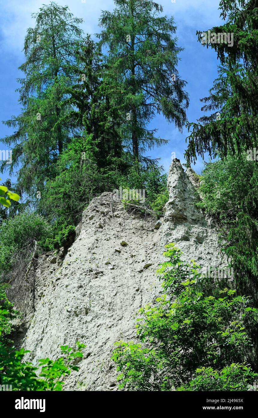 Austria, Tyrol, earth pyramids in Pitztal valley Stock Photo - Alamy