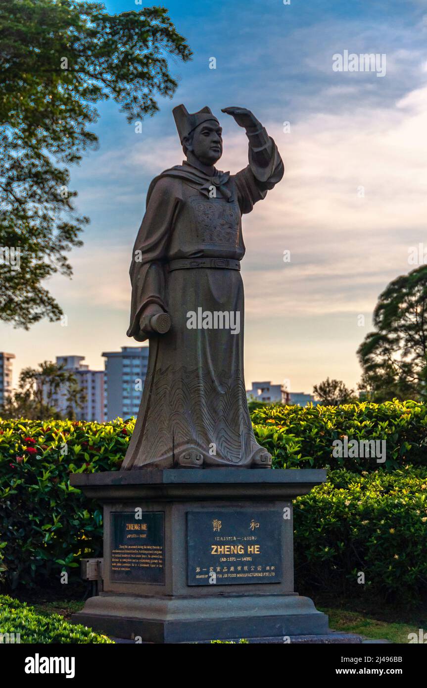Zheng He statue in Chinese Garden, Singapore Stock Photo - Alamy