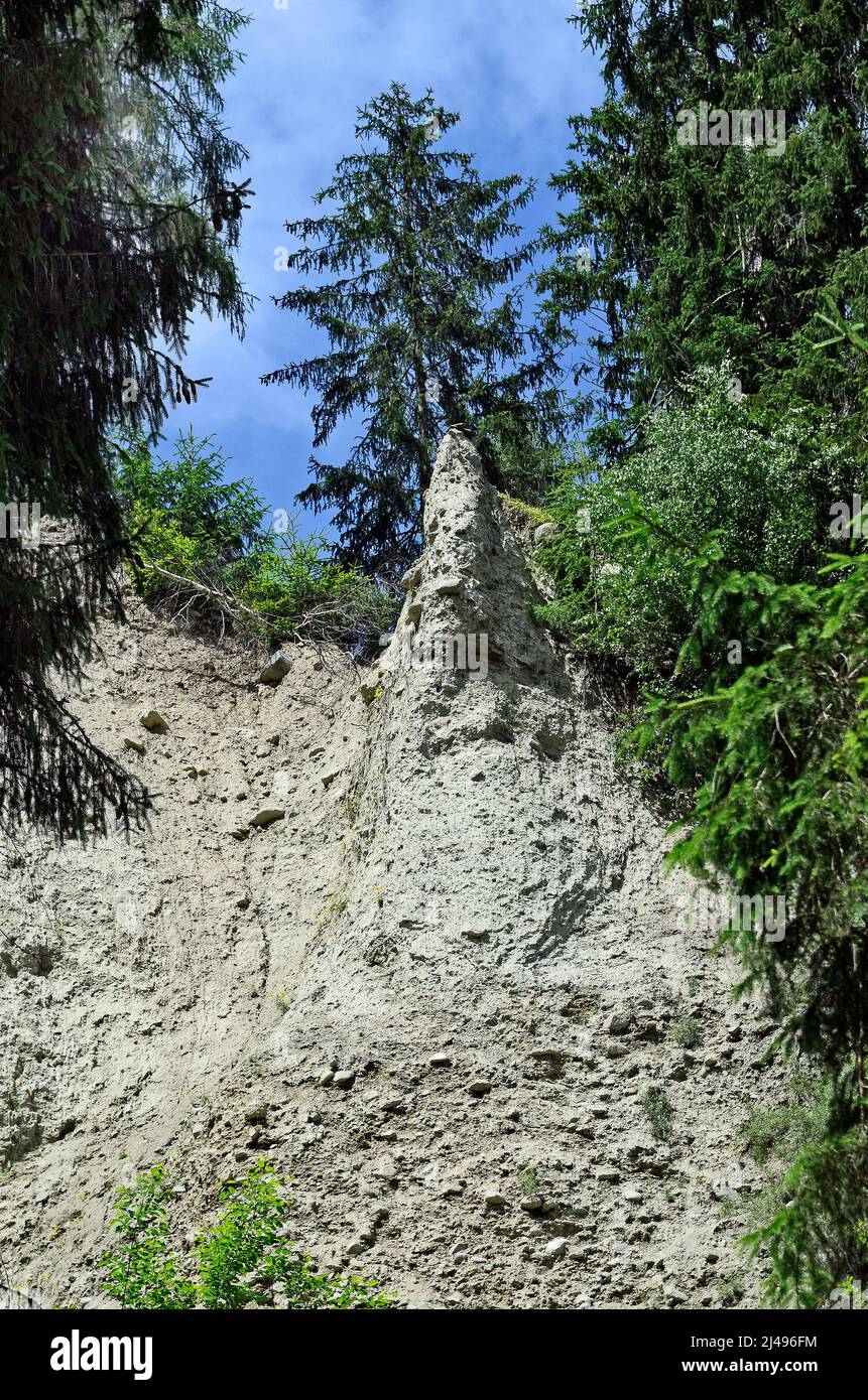 Austria, Tyrol, earth pyramids in Pitztal valley Stock Photo - Alamy