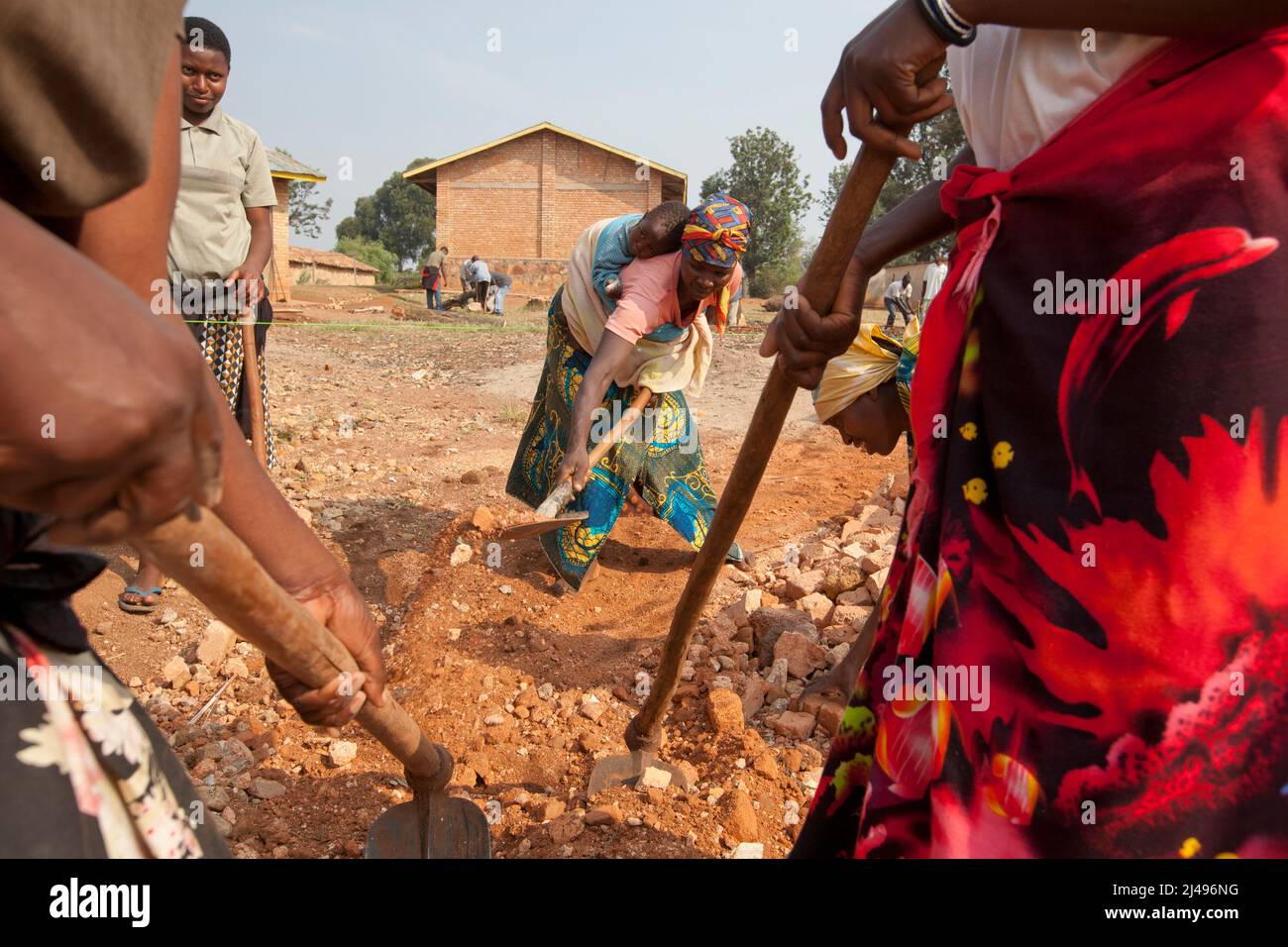 Umuganda monthly community service. Here they are working on ...
