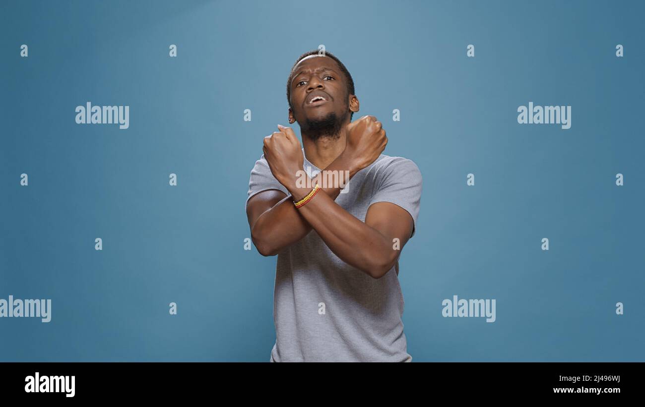 Waving finger reject no black hi-res stock photography and images - Alamy