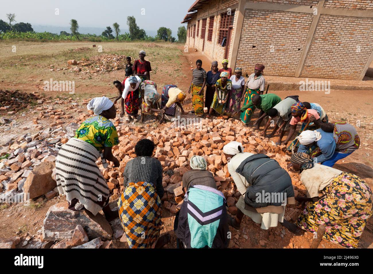 Umuganda monthly community service. Here they are working on ...