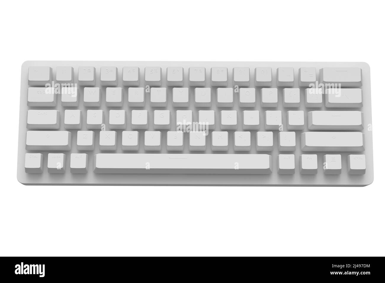 Computer keyboard with rgb colors isolated on white monochrome ...