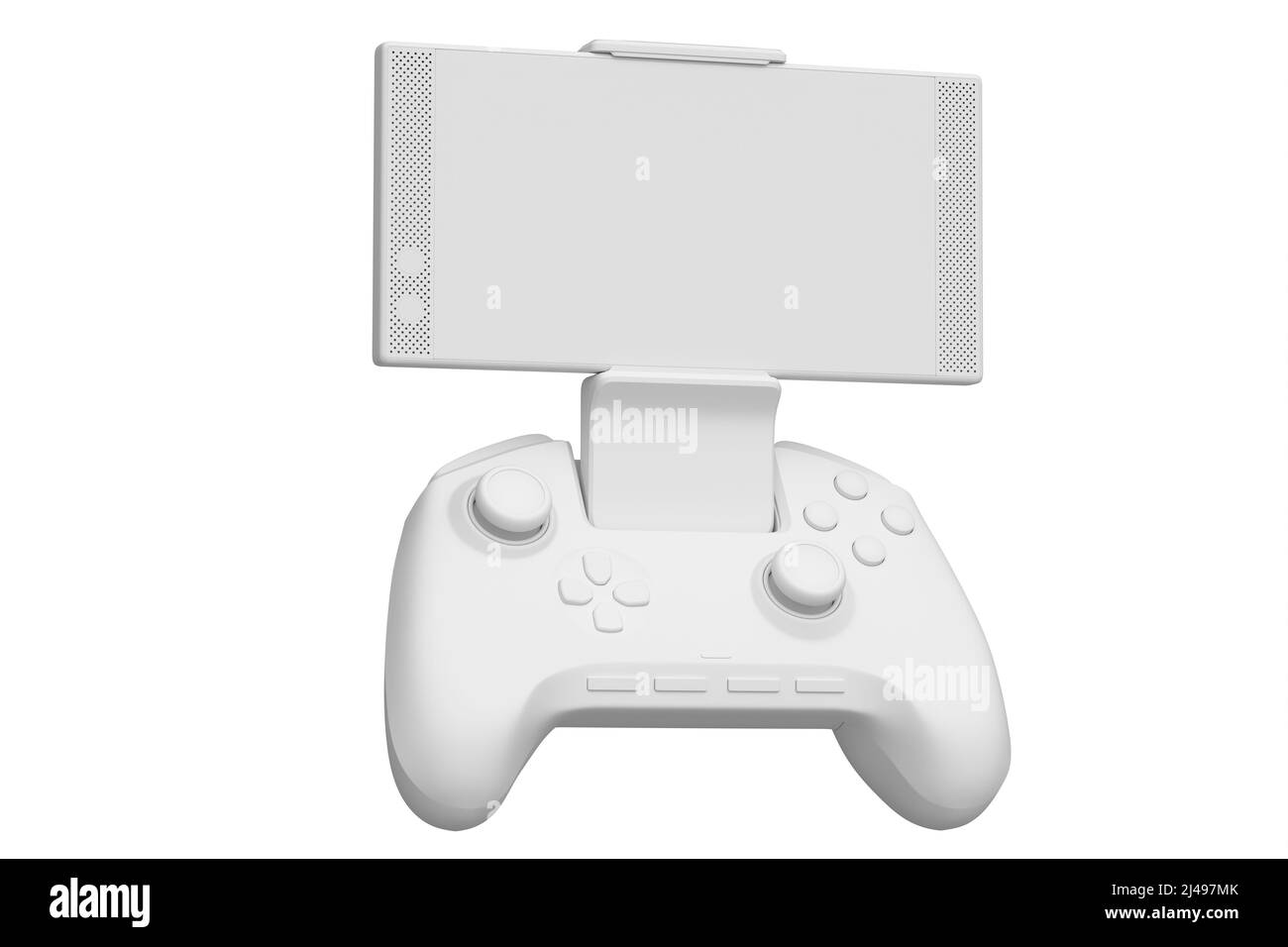 Realistic joystick for playing games on a mobile phone on white ...