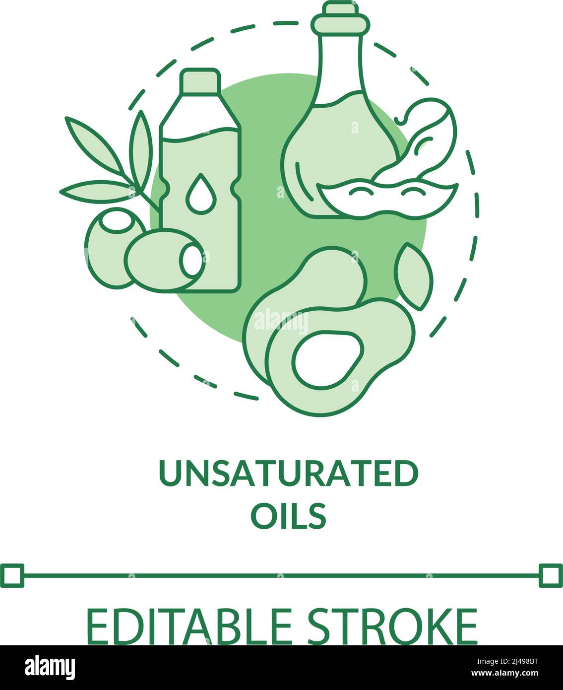 Unsaturated oils green concept icon Stock Vector Image & Art - Alamy