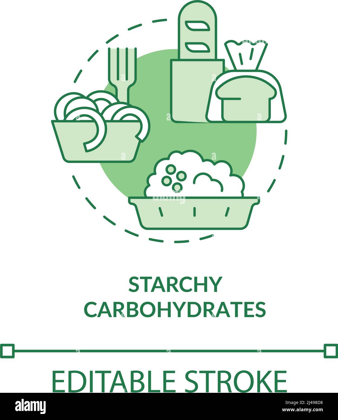 Starchy carbohydrates green concept icon Stock Vector Image & Art - Alamy