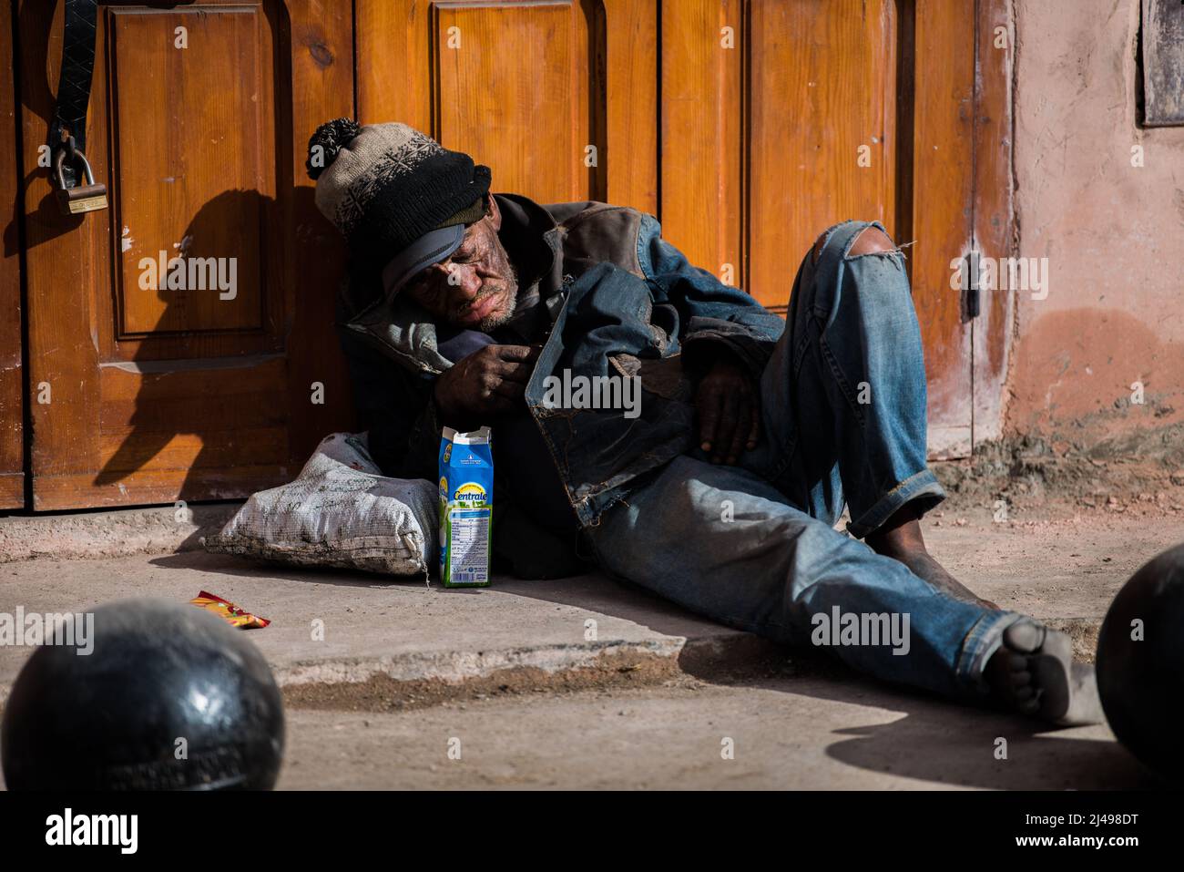 Marrakesh, Morocco - April 22,2022:: Beggars and the homeless on the ...