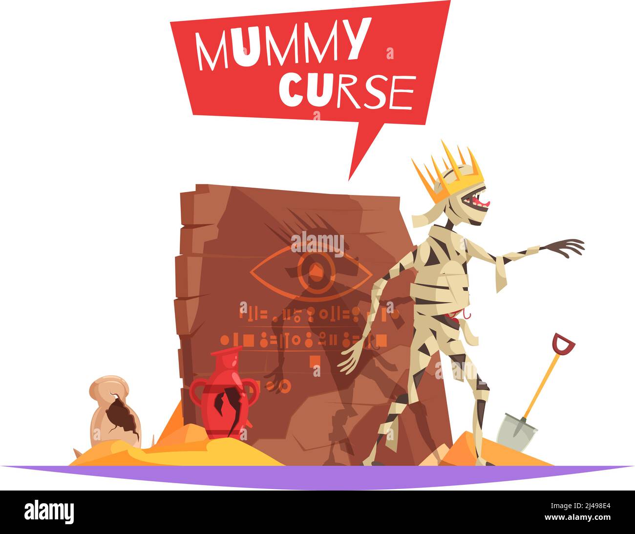 Curse of pharaohs evil character causing bad luck funny cartoon ...