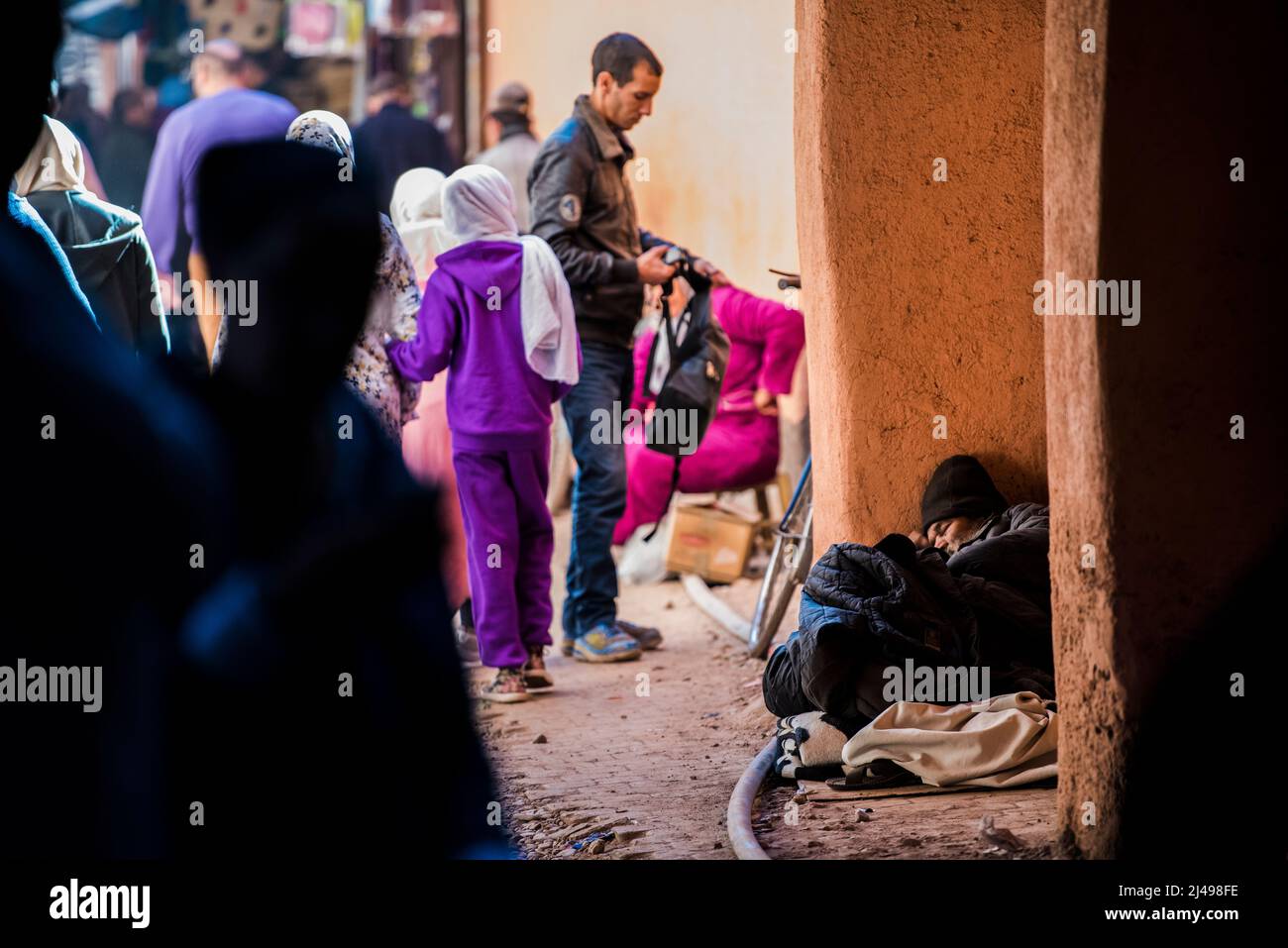 Marrakesh, Morocco - April 22,2022:: Beggars and the homeless on the ...