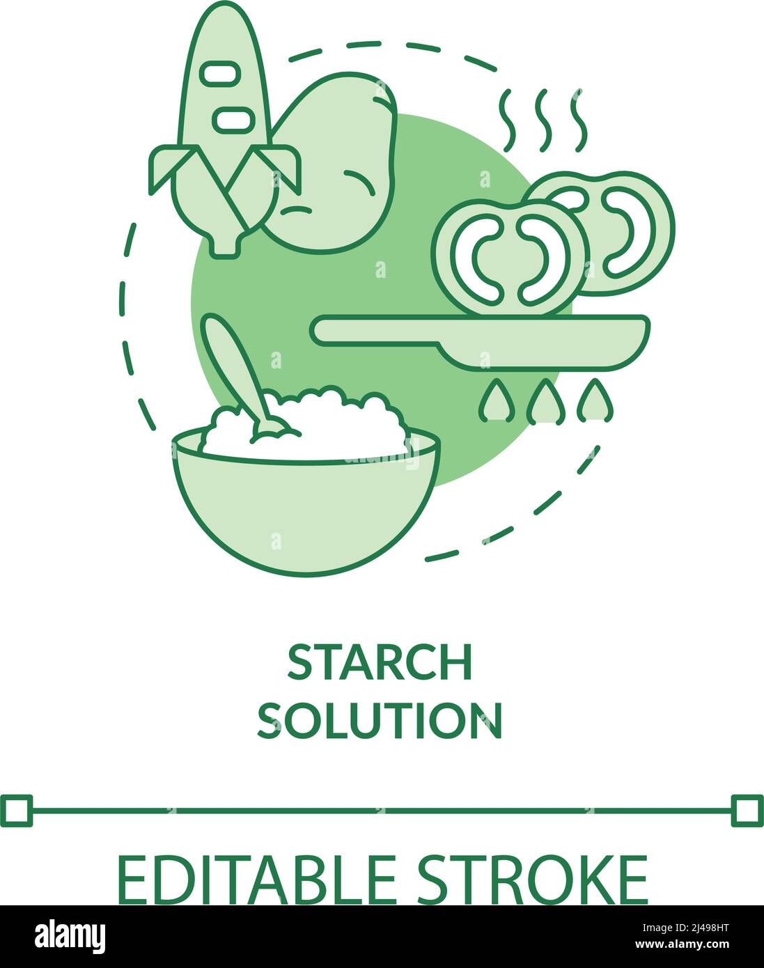 Starch solution green concept icon Stock Vector Image & Art - Alamy