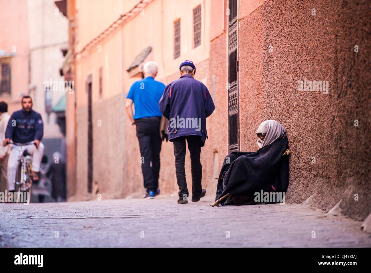 Marrakesh, Morocco - April 22,2022:: Beggars and the homeless on the ...