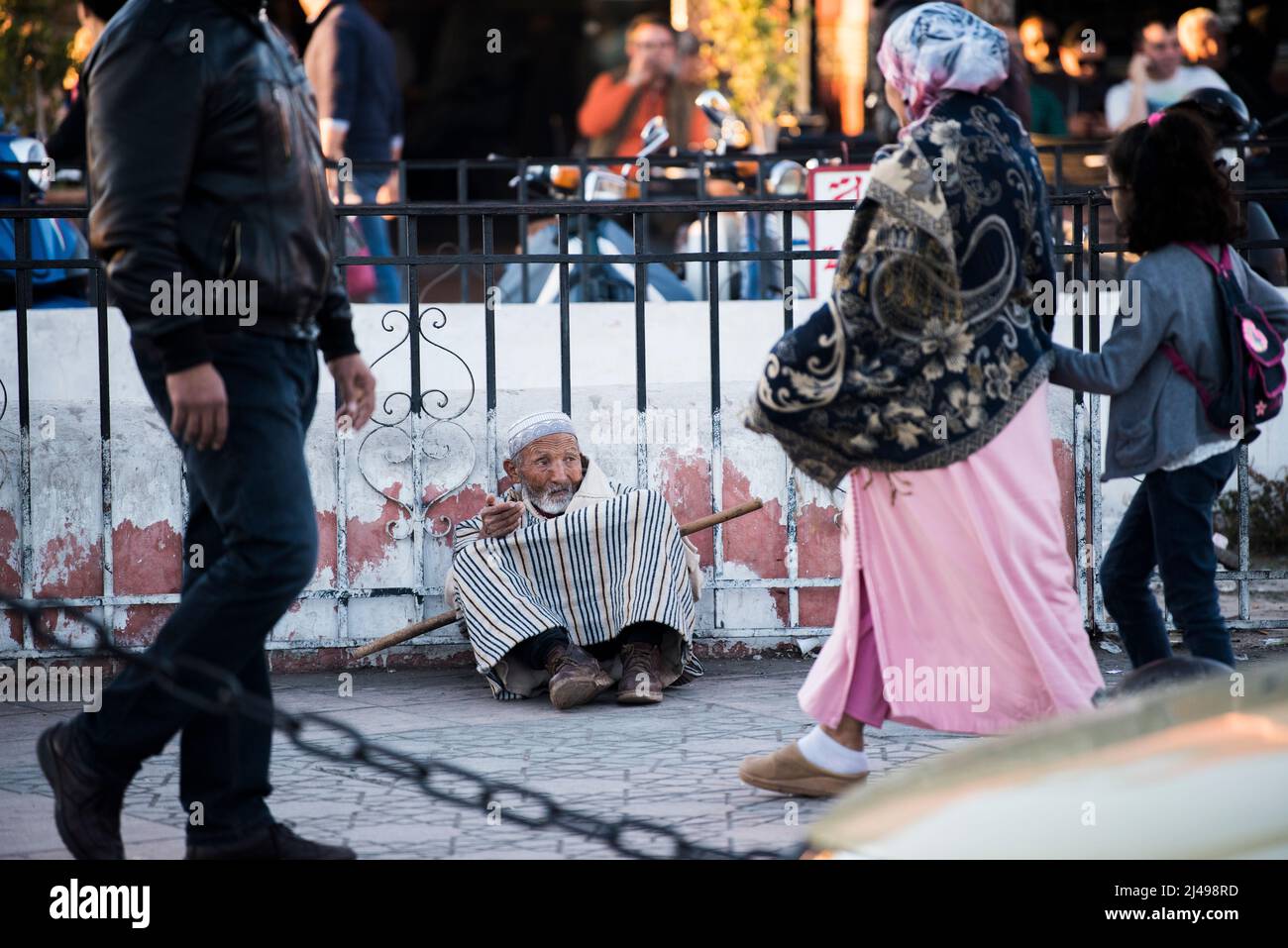 Marrakesh, Morocco - April 22,2022:: Beggars and the homeless on the ...