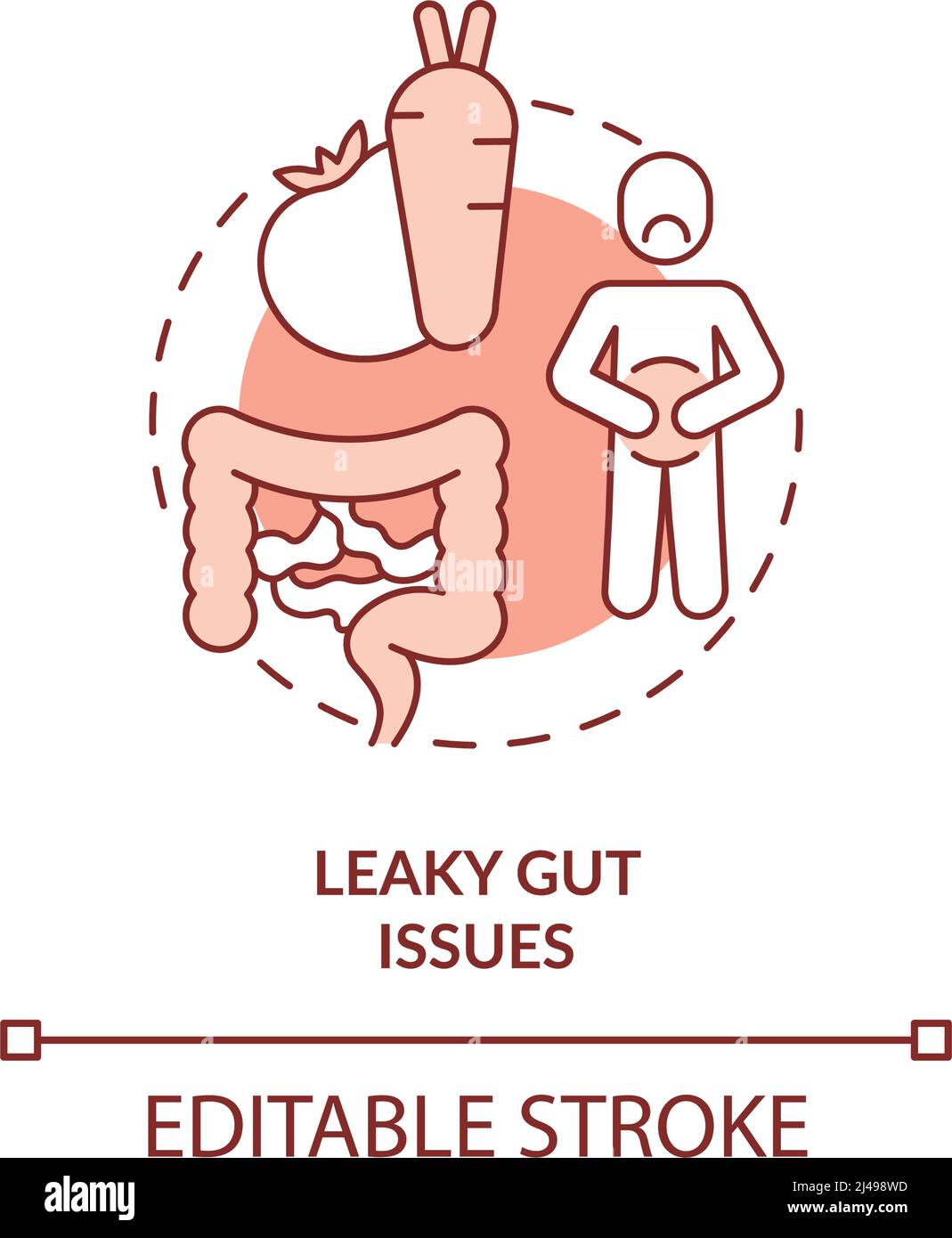 Leaky gut issues red concept icon Stock Vector Image & Art - Alamy