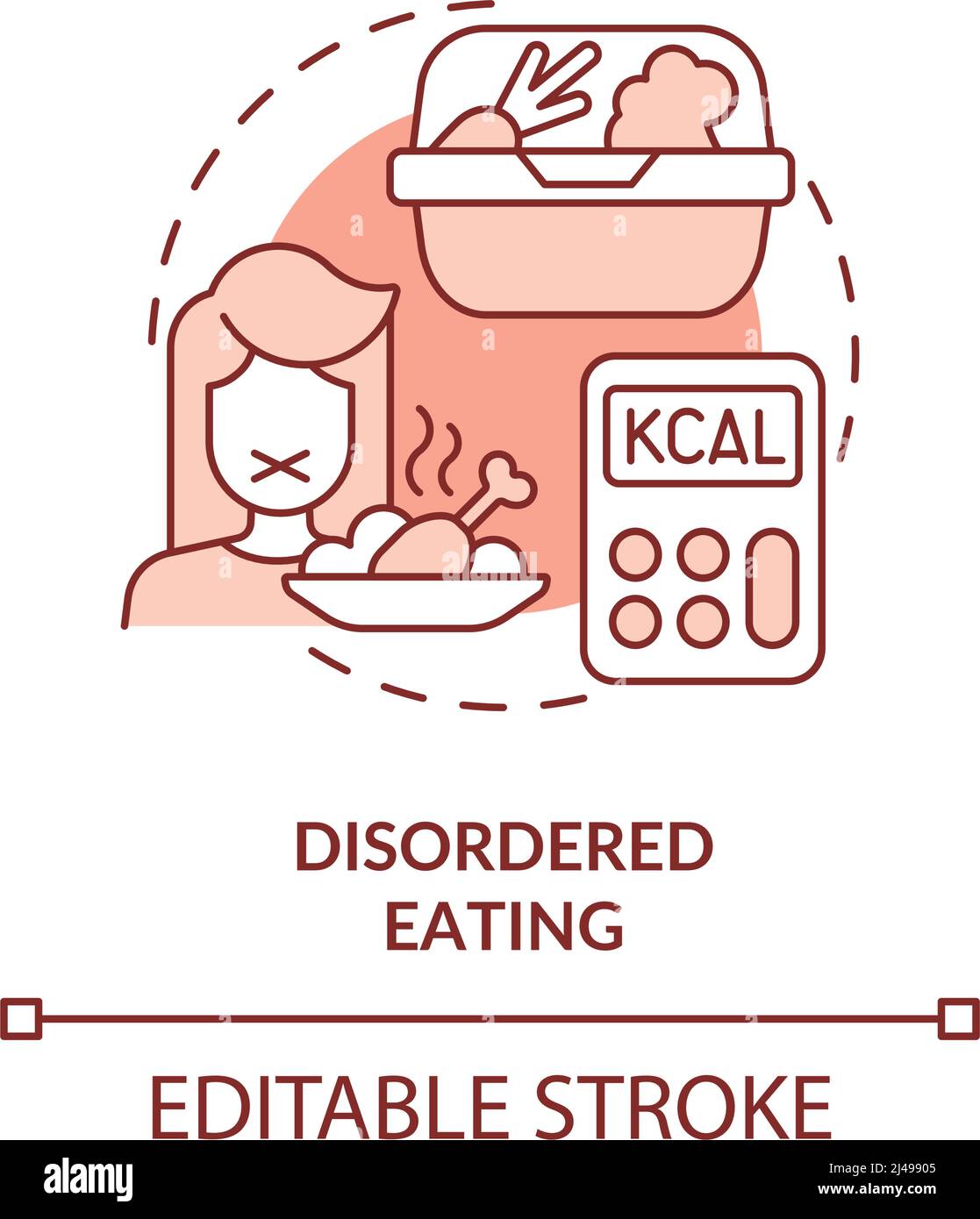 Disordered eating red concept icon Stock Vector Image & Art - Alamy