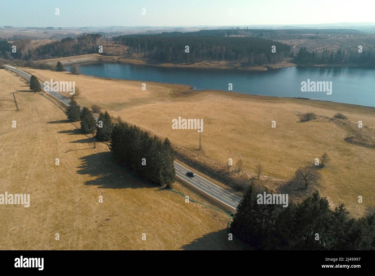 25 March 2022, Saxony-Anhalt, Königshütte: View of a 1,200 meter long ...