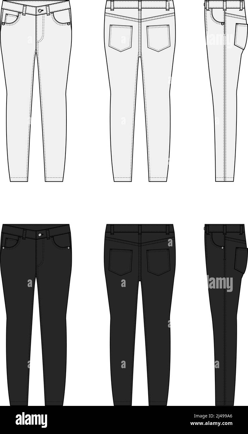 Skinny jeans girl Stock Vector Images - Alamy