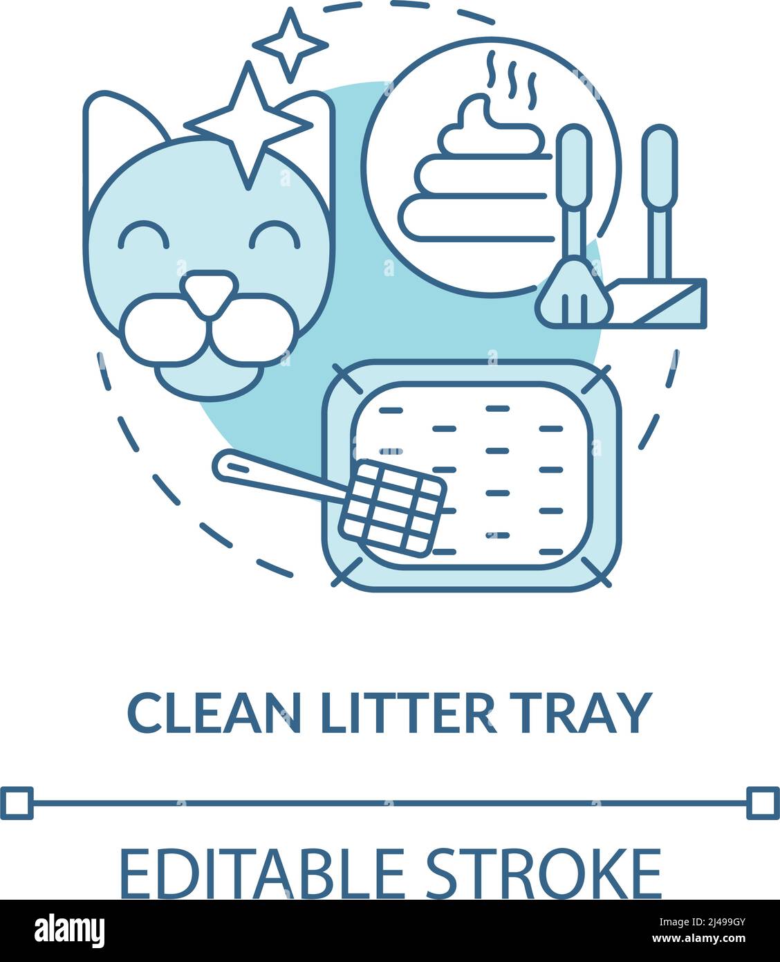 Clean litter tray turquoise concept icon Stock Vector Image & Art - Alamy
