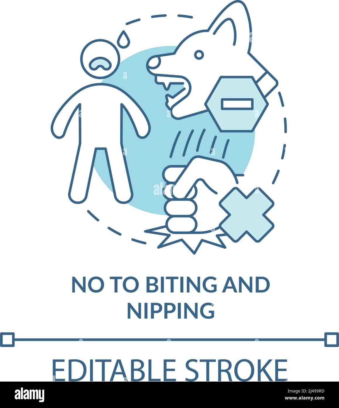 No to biting and nipping turquoise concept icon Stock Vector Image ...