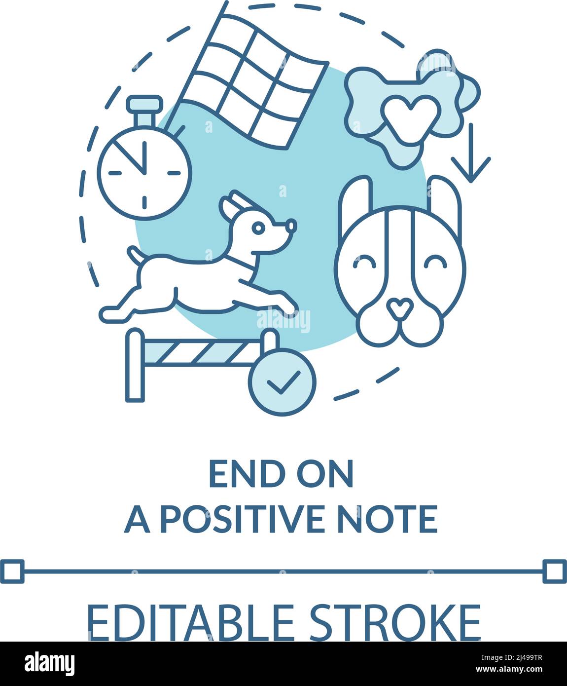 End on positive note turquoise concept icon Stock Vector Image & Art ...