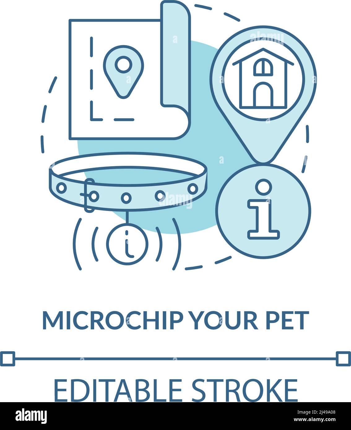 Microchip pet turquoise concept icon Stock Vector Image & Art - Alamy