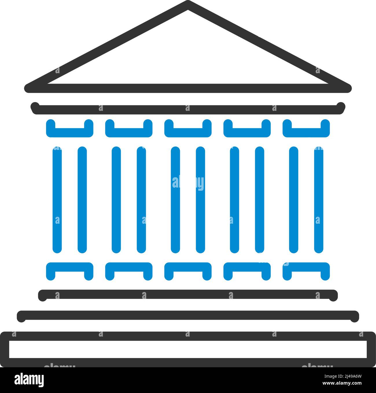 Courthouse Icon. Editable Bold Outline With Color Fill Design. Vector ...