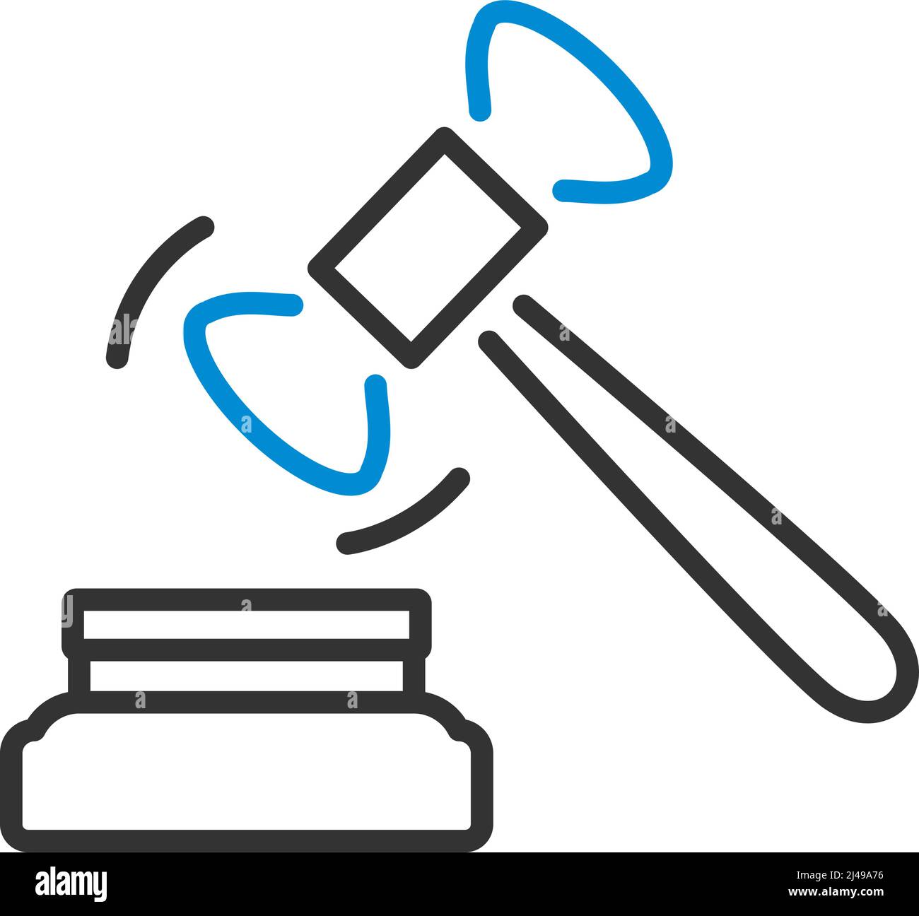 Judge Hammer Icon. Editable Bold Outline With Color Fill Design. Vector ...
