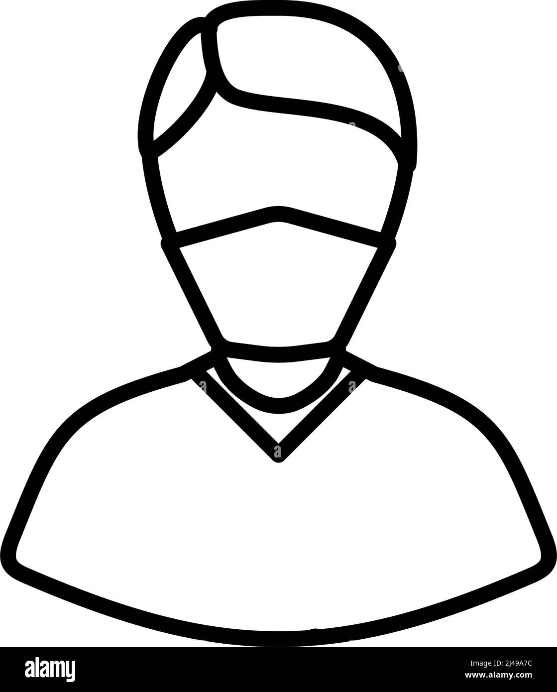 Medical Face Mask Icon. Bold outline design with editable stroke width ...
