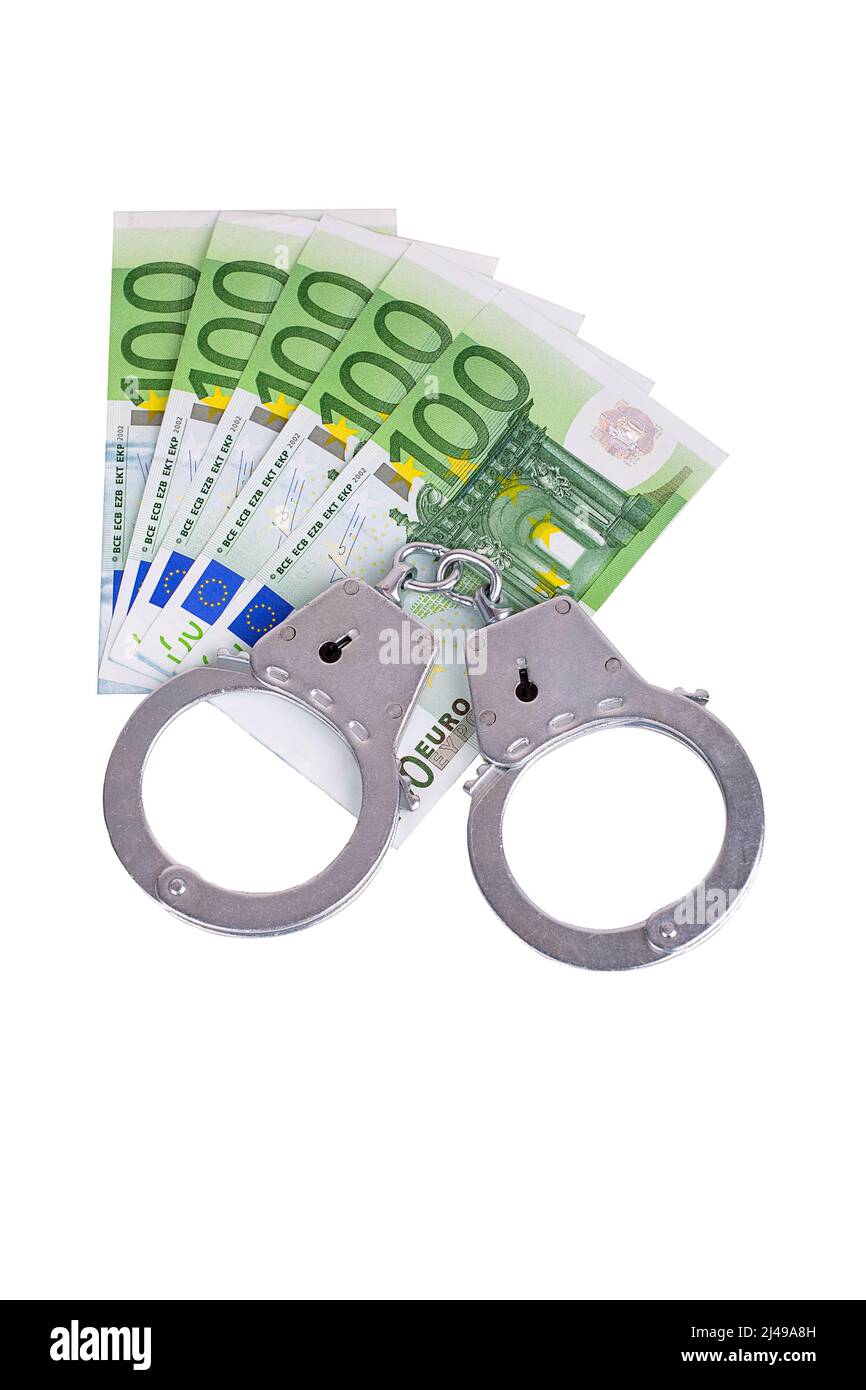 Money handcuffs isolated on hi-res stock photography and images - Alamy