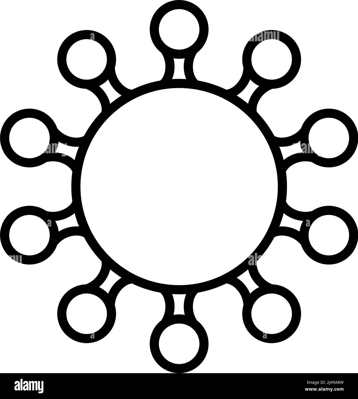Coronavirus Molecule Icon. Bold outline design with editable stroke ...
