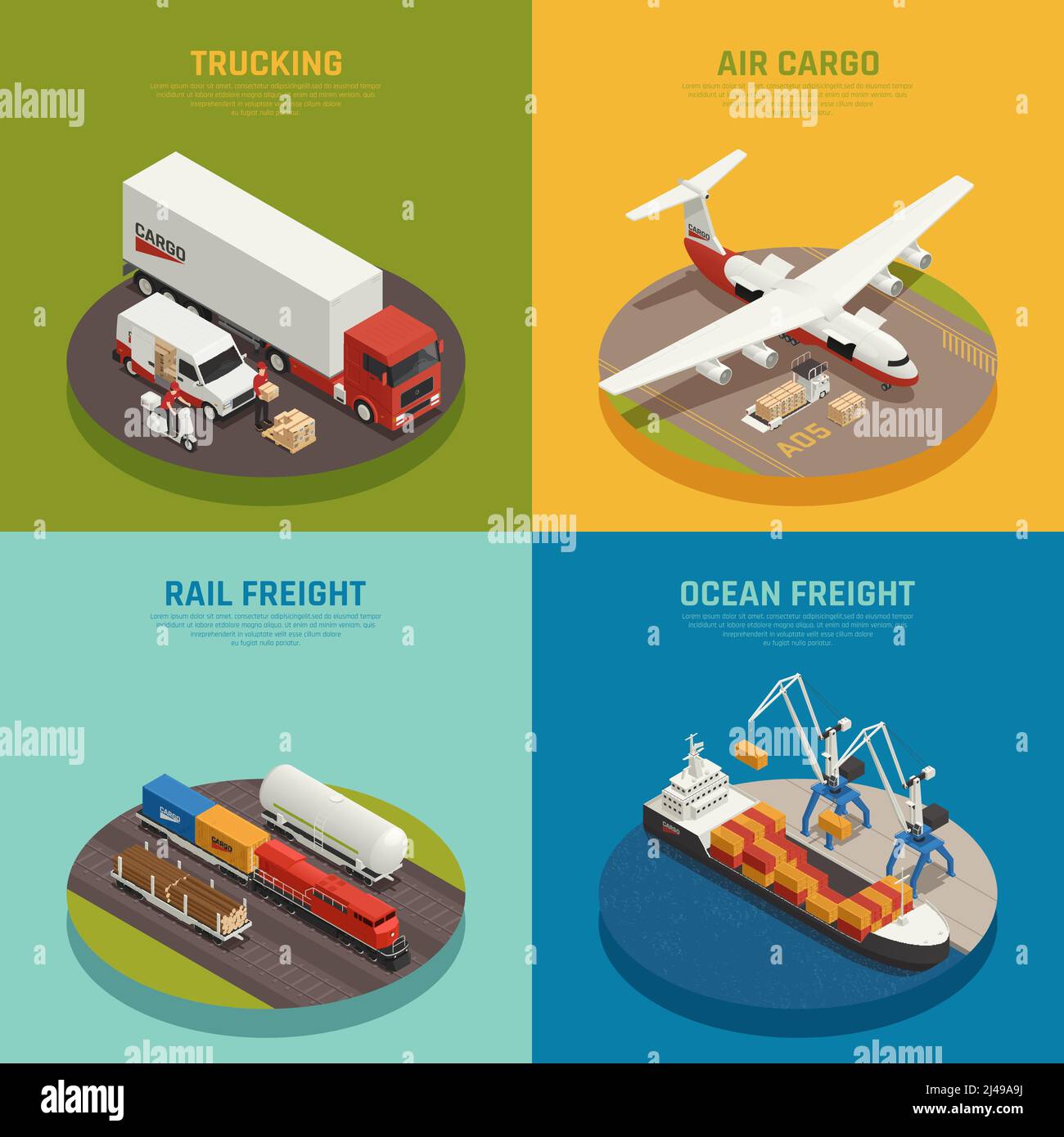 Cargo transportation including ocean and rail freight air delivery ...