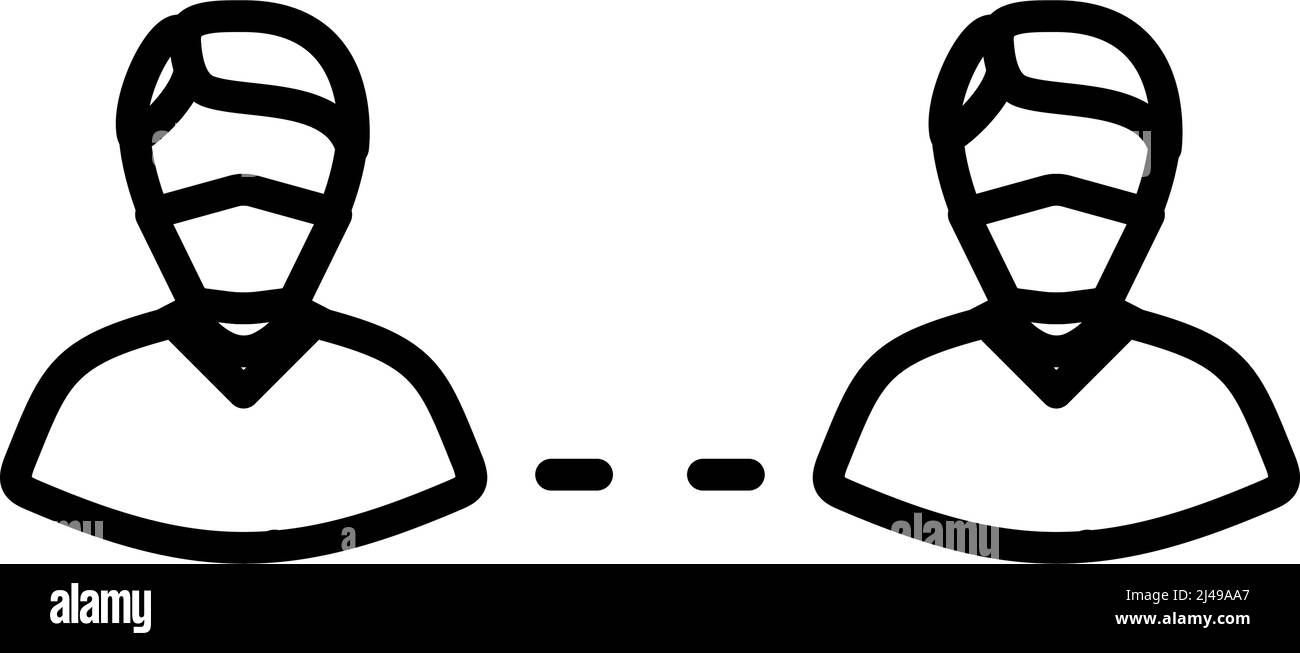 Social Distance Icon. Bold outline design with editable stroke width ...