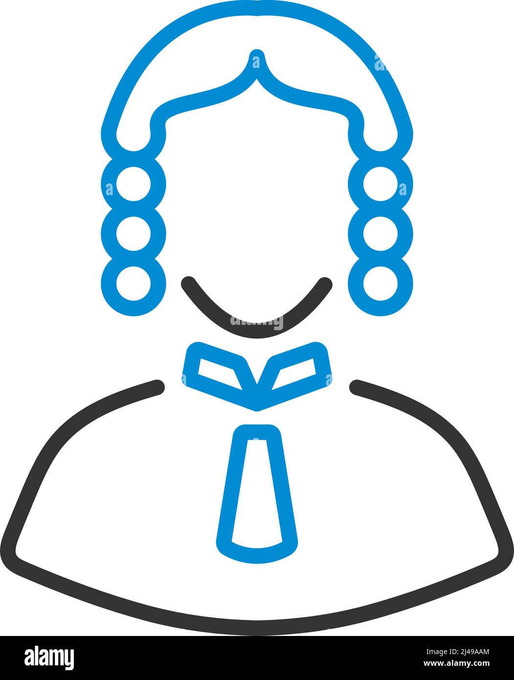 Judge Icon. Editable Bold Outline With Color Fill Design. Vector ...