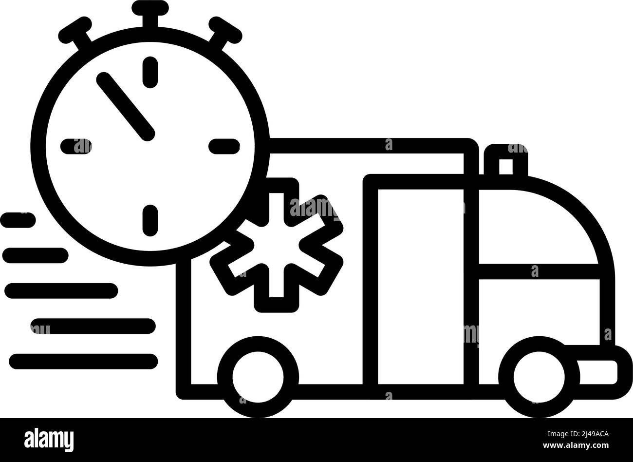 Fast Ambulance Car Icon. Bold outline design with editable stroke width ...
