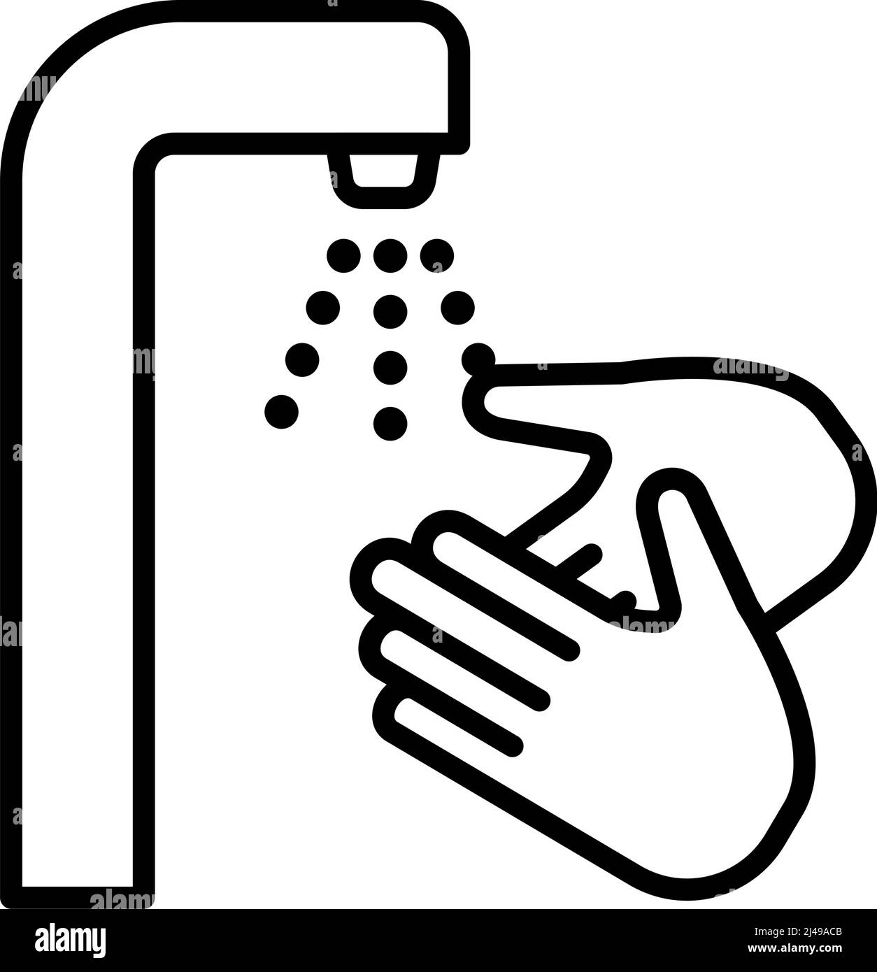 Hand Washing Icon. Bold outline design with editable stroke width ...
