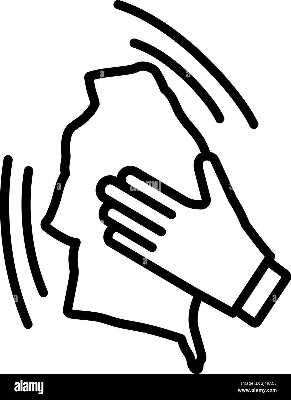 Wet Cleaning Icon. Bold outline design with editable stroke width ...