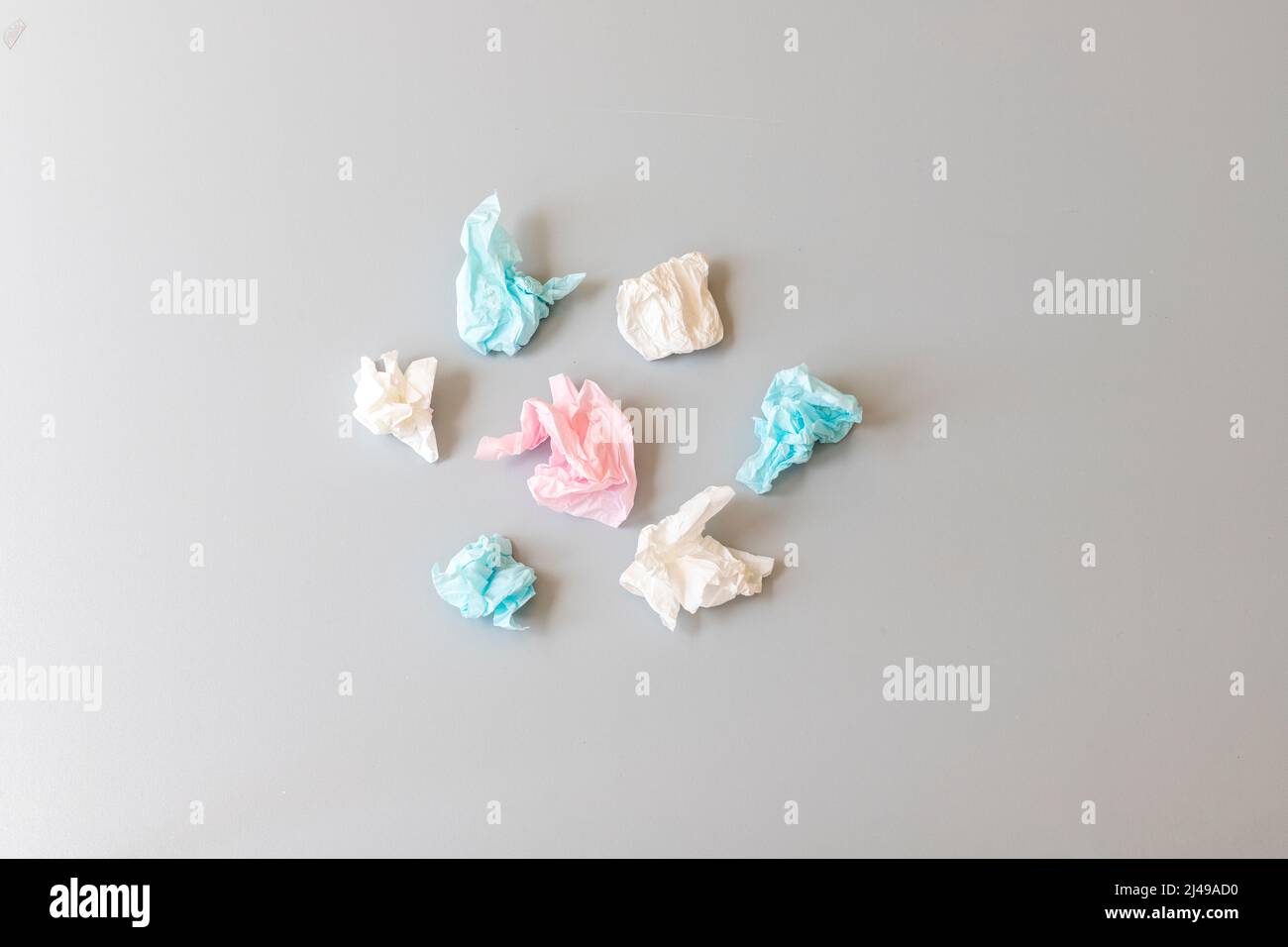 Tissue paper used laying on a table Stock Photo - Alamy