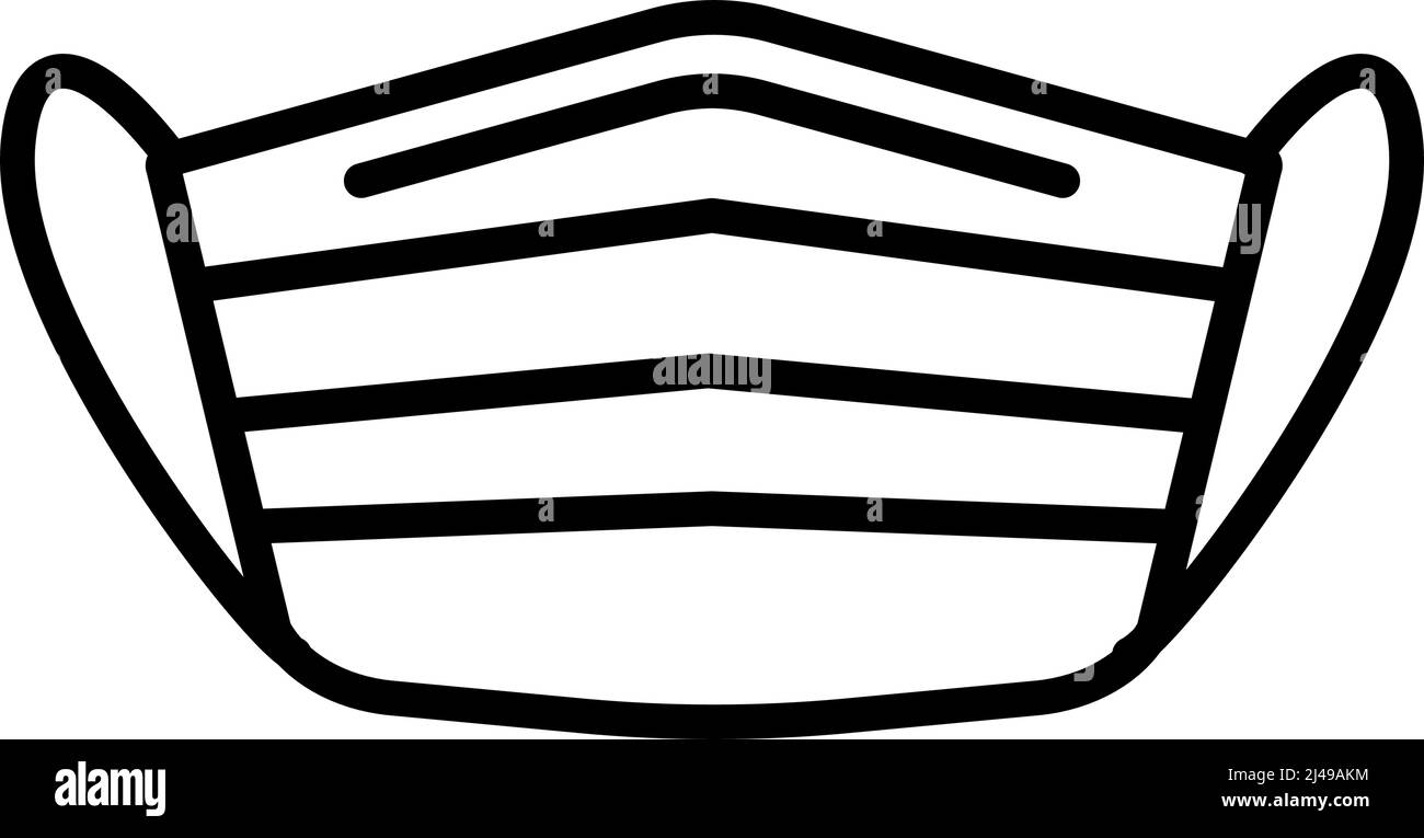 Medical Face Mask Icon. Bold outline design with editable stroke width ...