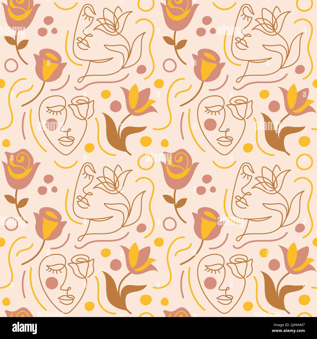 Face line art pattern hi-res stock photography and images - Alamy