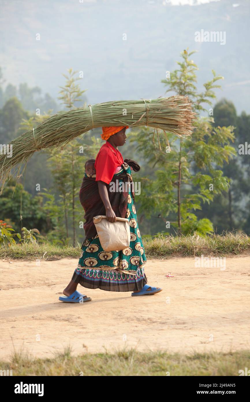 People bring their goods to Bushoka village market, Gasiza cell ...