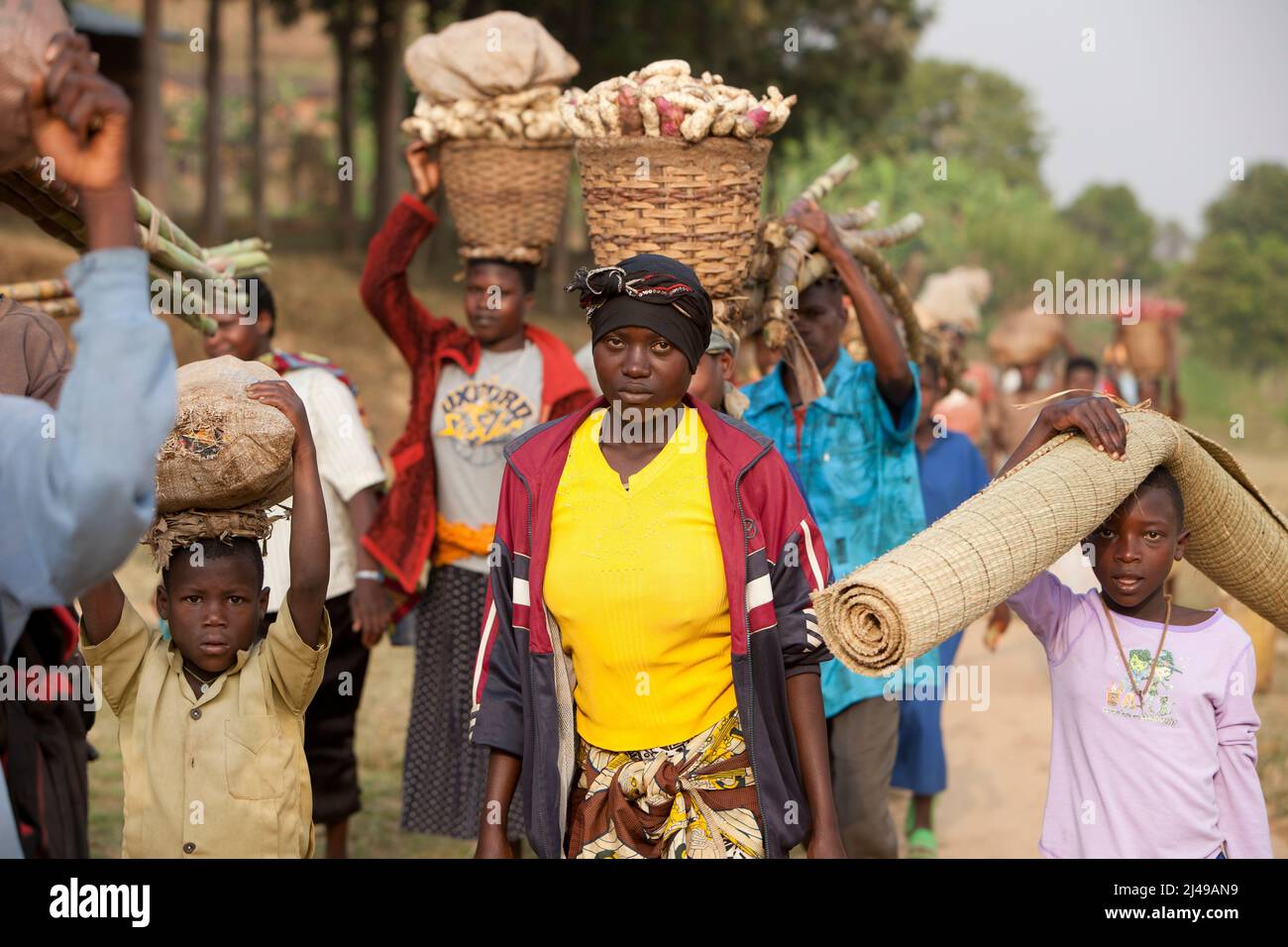 People bring their goods to Bushoka village market, Gasiza cell ...