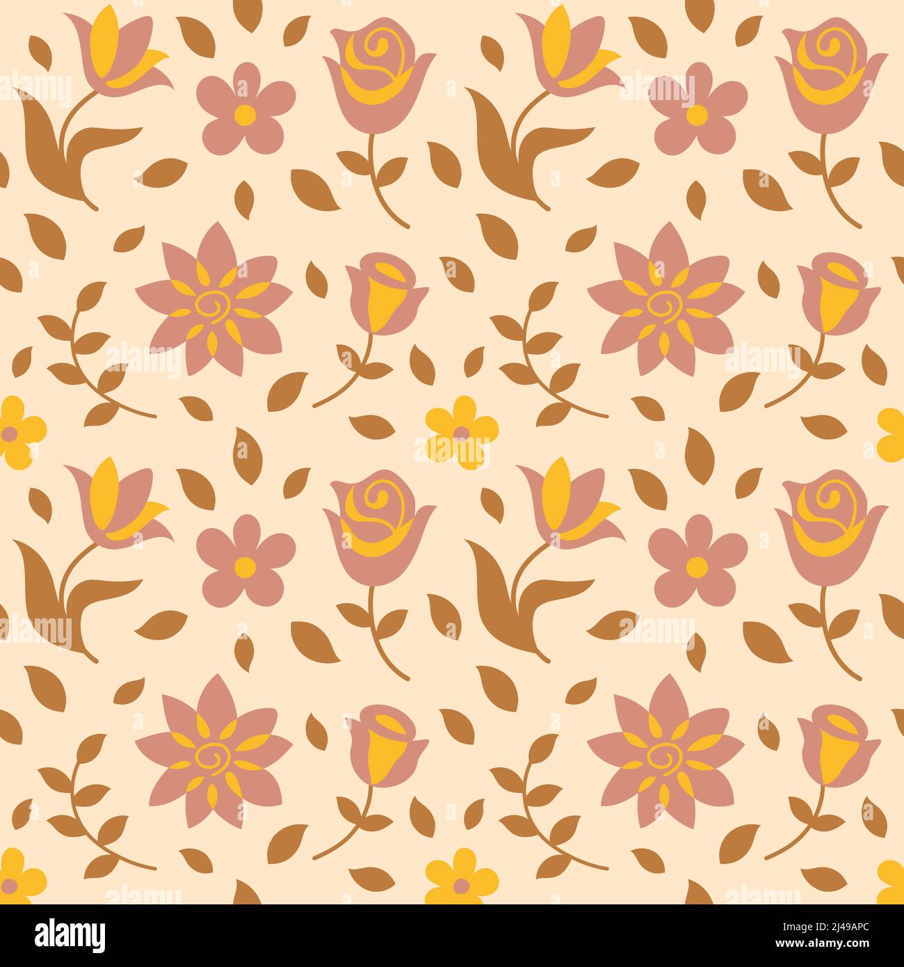 Yellow roses pattern wallpaper Stock Vector Images - Alamy