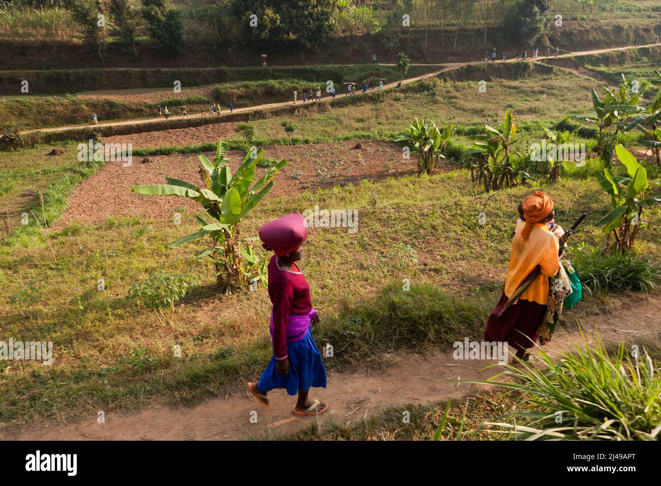 People bring their goods to Bushoka village market, Gasiza cell ...