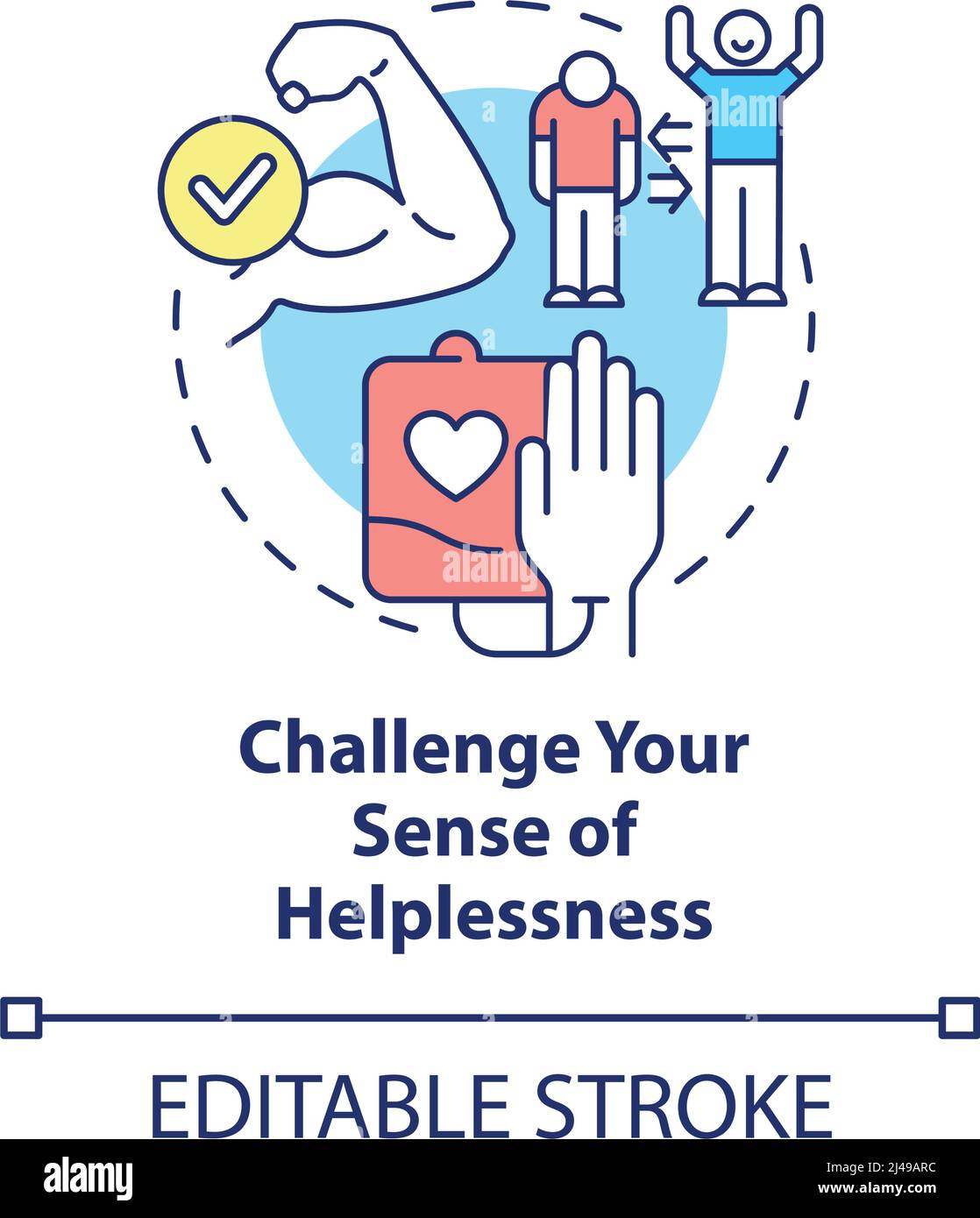 Challenge your sense of helplessness concept icon Stock Vector Image ...