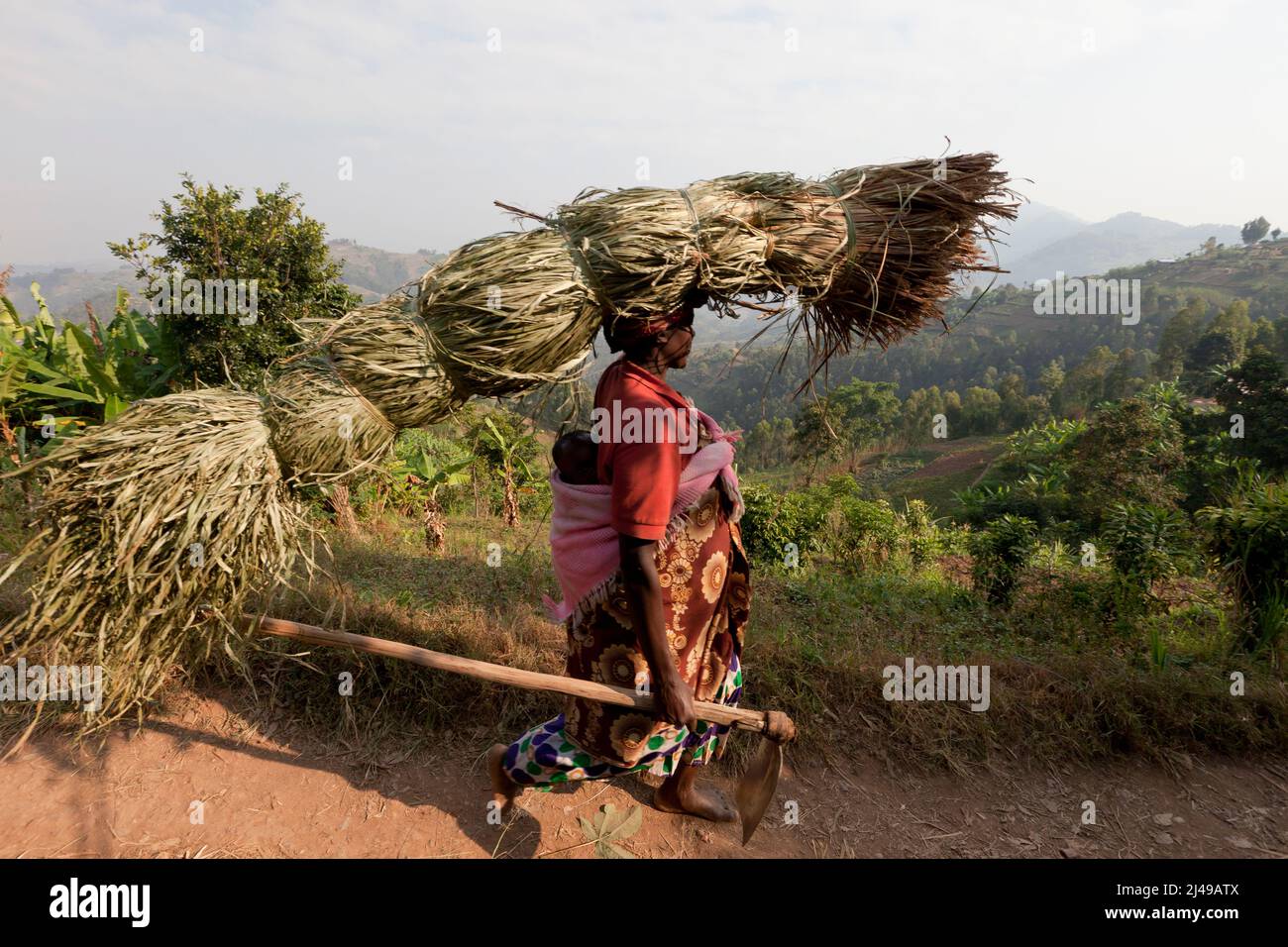 People bring their goods to Bushoka village market, Gasiza cell ...