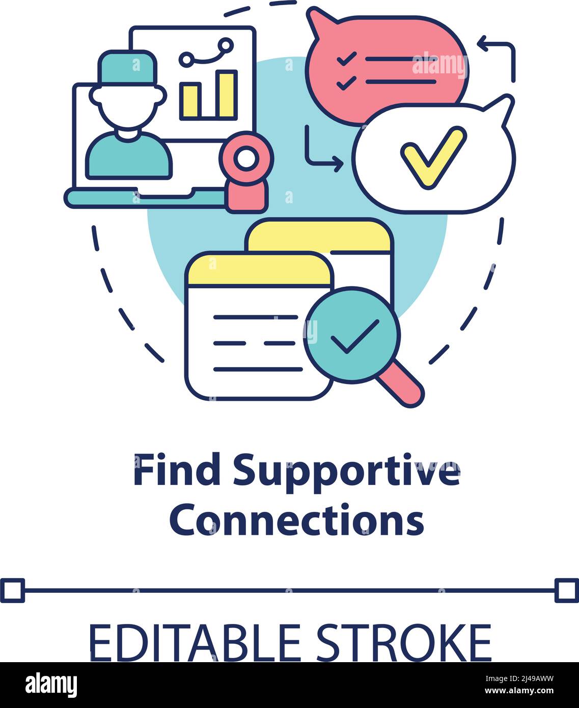 Find supportive connections concept icon Stock Vector Image & Art - Alamy