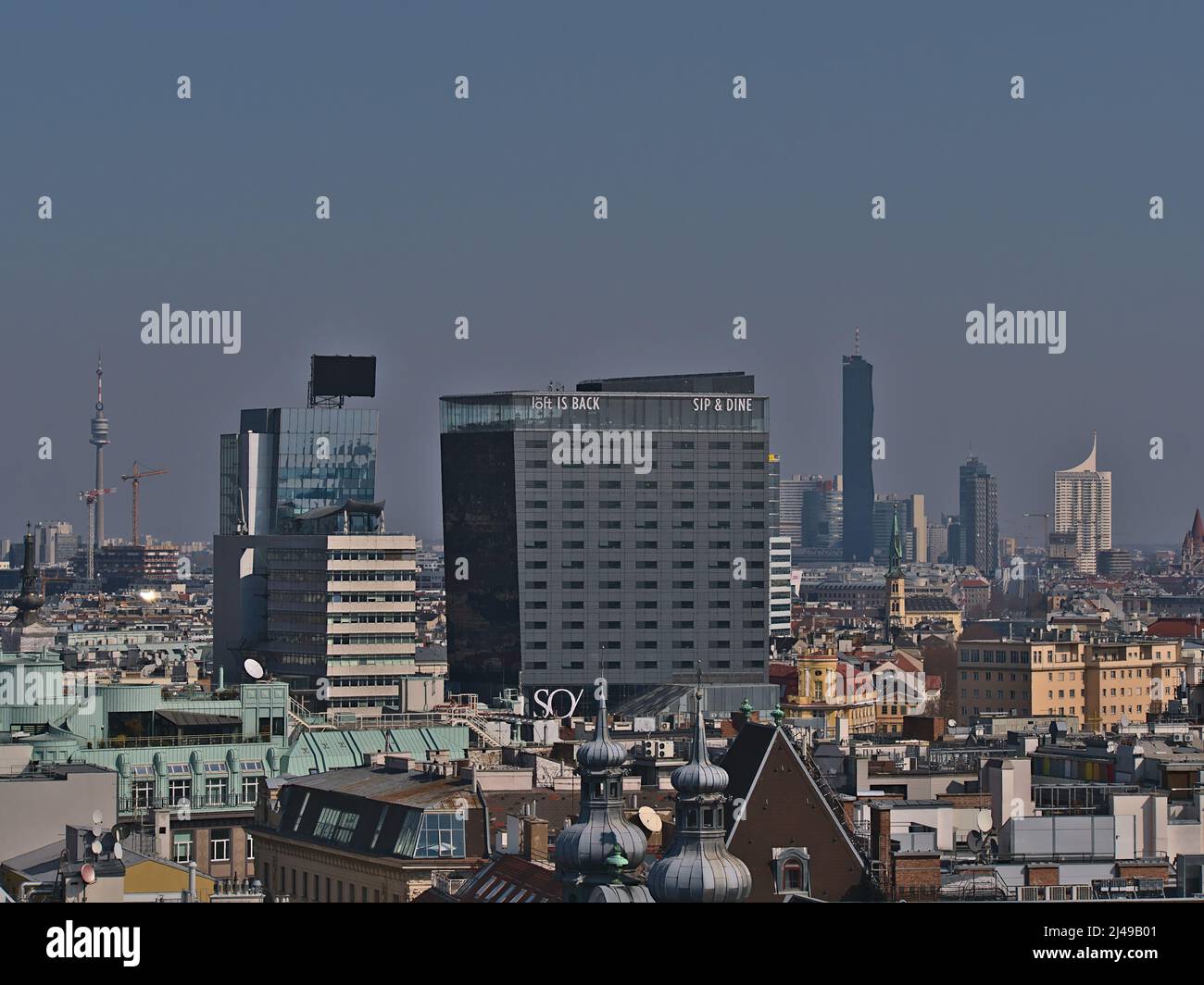 Beautiful panoramic view of the skyline of Vienna, capital of Austria ...