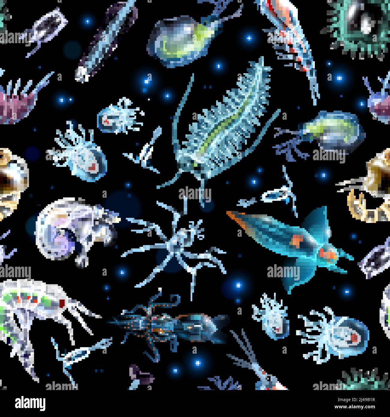 Colorful abstract pattern consisting of glowing lights and luminescent ...