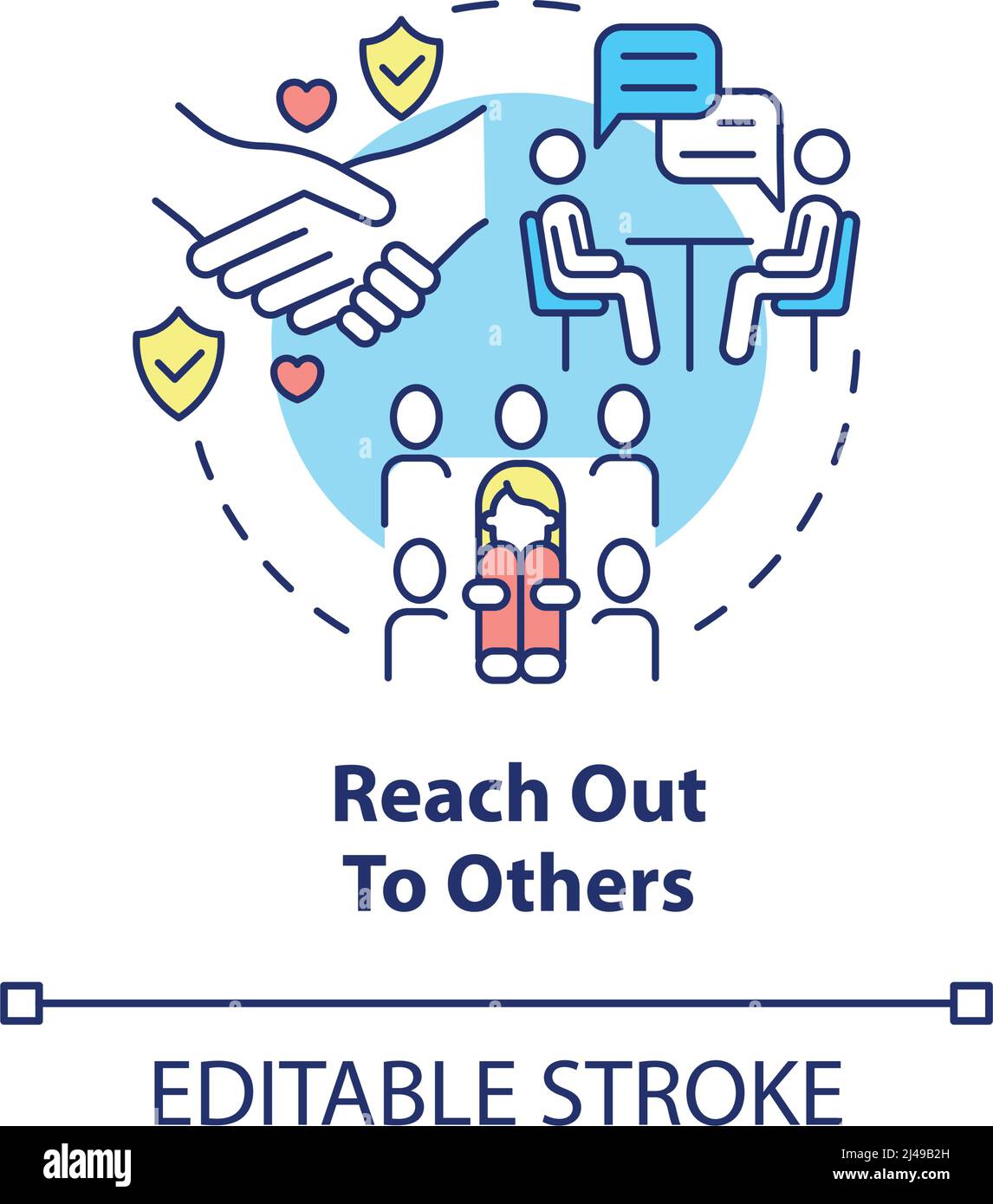 Reach out to others concept icon Stock Vector Image & Art - Alamy